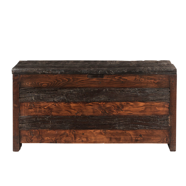 Rustic Ranch Style Antique Rail Road Ties Upcycled 37 in. Wide Storage ...