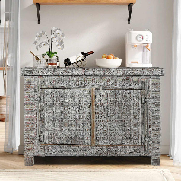 Antique "Pitara" Hope Chest With Metal Cladding Repurposed Cabinet ...