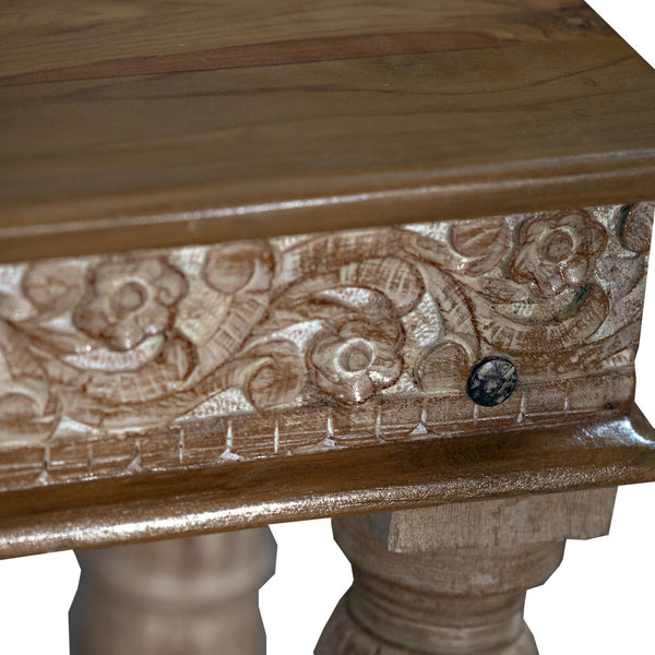 Farmhouse Style Solid Wood Carved 48" Long Distressed Sofa Table - Far ...