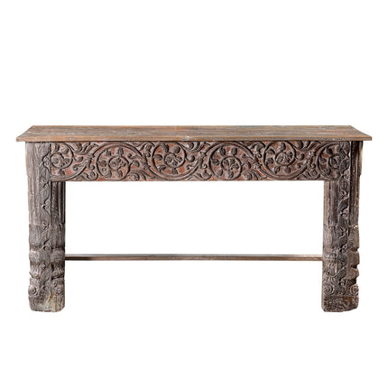 Antique Lintel And Spliced Column Upcycled Rustic Console Sofa Table ...